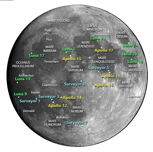 Landing Sites Of Missions To The Moon Bob The Alien s Tour Of The Landing Sites Of Missions To The Moon Bob The Alien s Tour Of The
